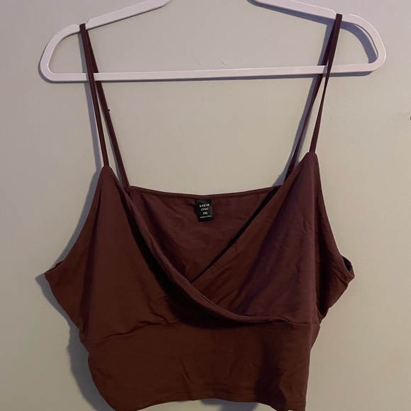 Tops | Plus Size Brown Crop Tank | Poshmark
